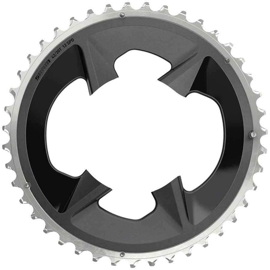 SRAM Rival Wide 2x12-Speed Outer Chainring - 43t 94 BCD BLK For use 30 ...